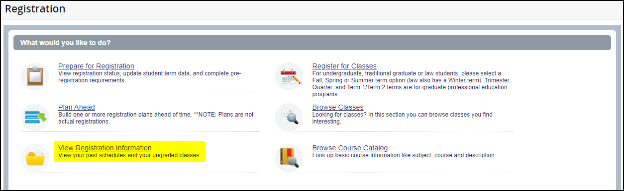 View Class Schedule in BearWeb | Office of the Registrar | Baylor University